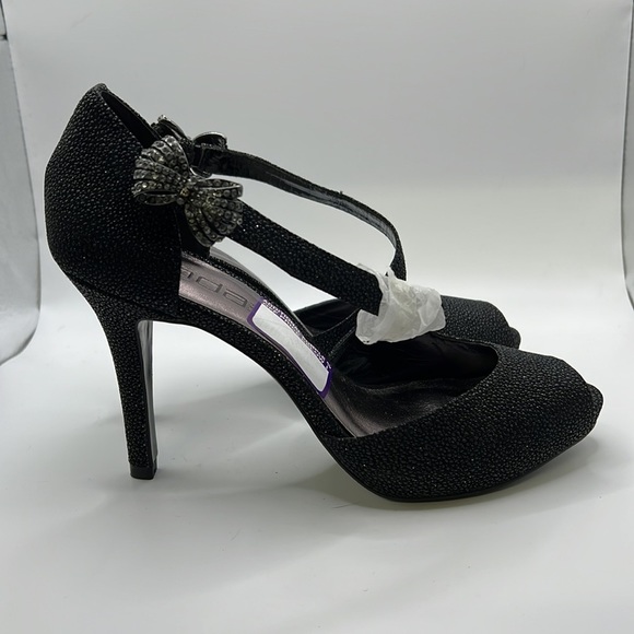 Moda | Shoes | New Moda Qqrtni High Heels Pumps Black Silver Bow ...